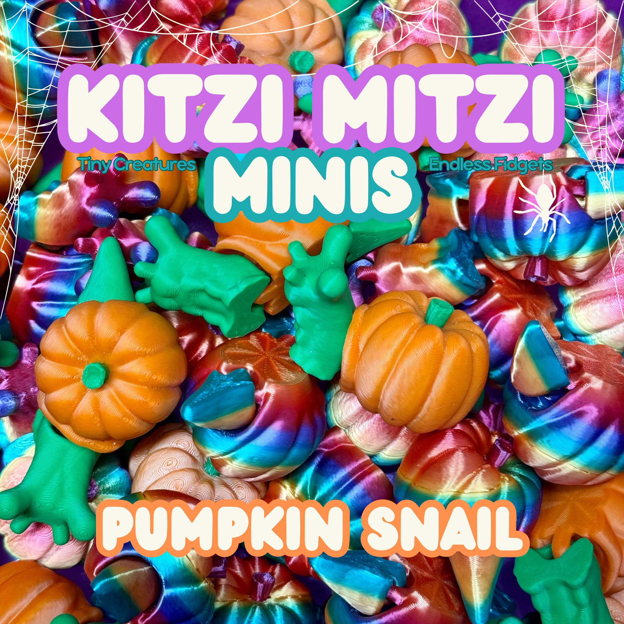 Kitzi Mitzi Minis – Pumpkin Snail | Halloween 3D Printed Fidget Toy ...