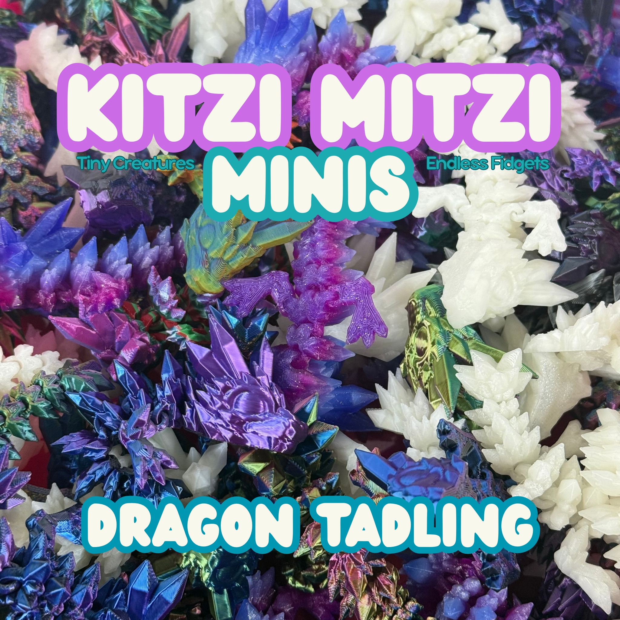 Kitzi Mitzi Minis – Dragon Tadling | 3D Printed Fidget Toy | Iubi Design 3D