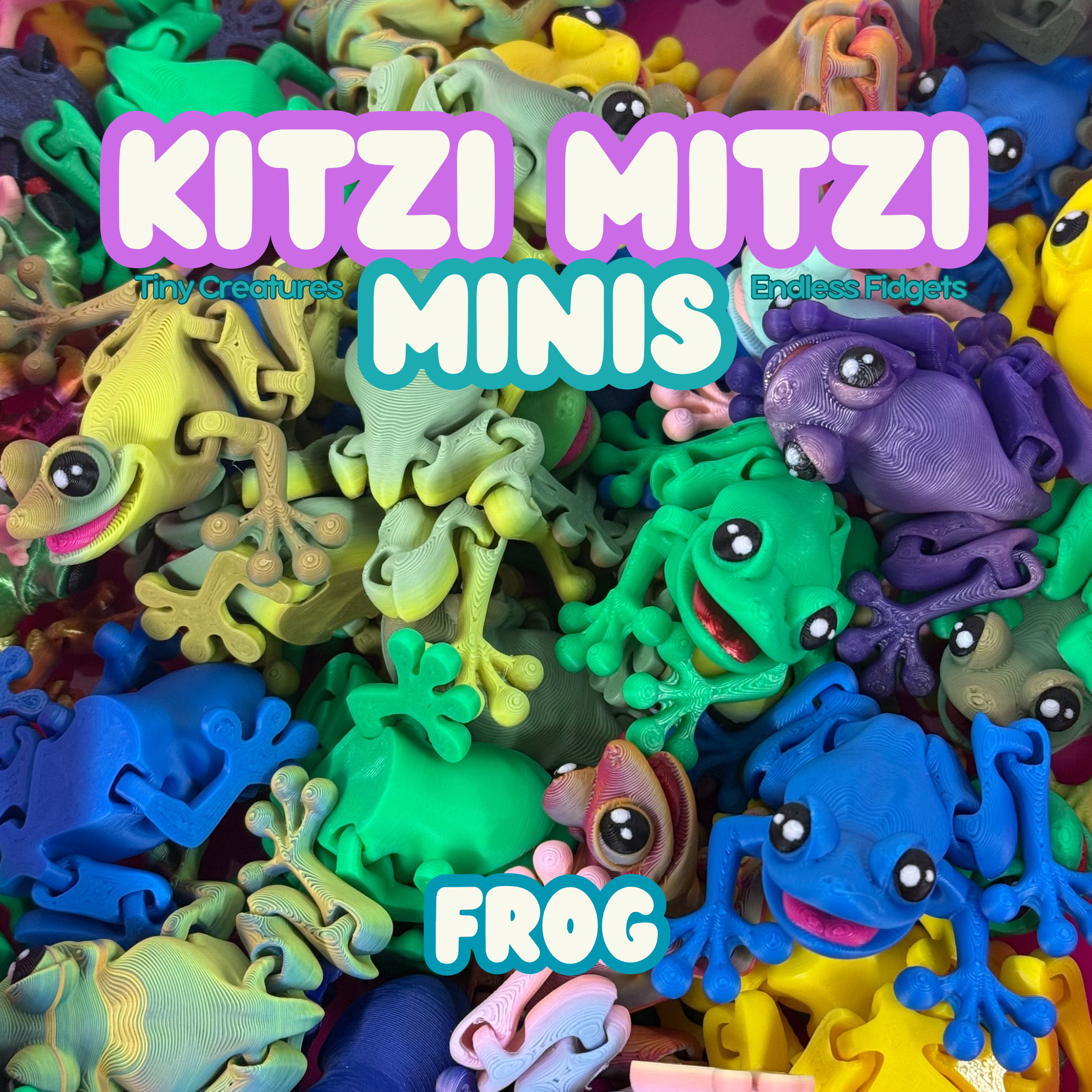 Kitzi Mitzi Minis – Frog | 3D Printed Fidget Toy | Iubi Design 3D
