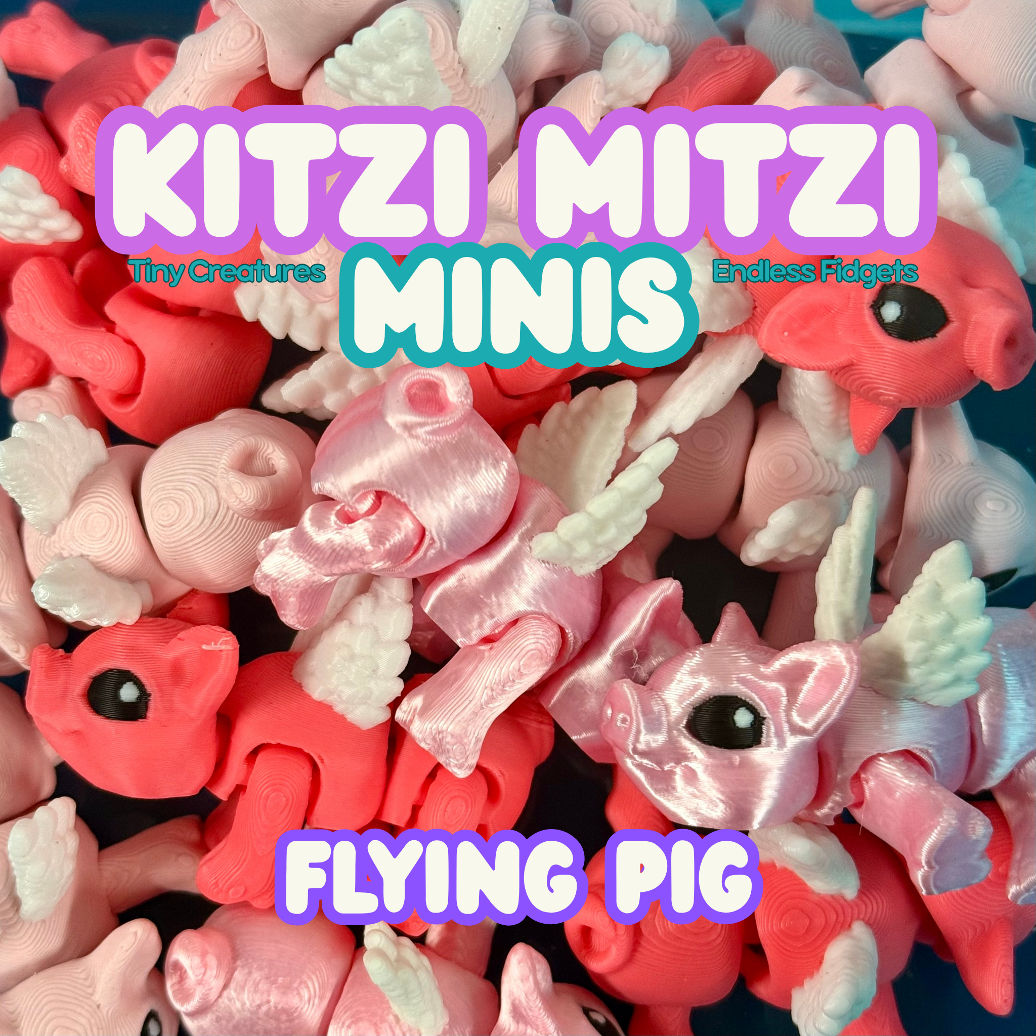 Kitzi Mitzi Minis – Flying Pig | Fantasy Collection 3D Printed Fidget ...
