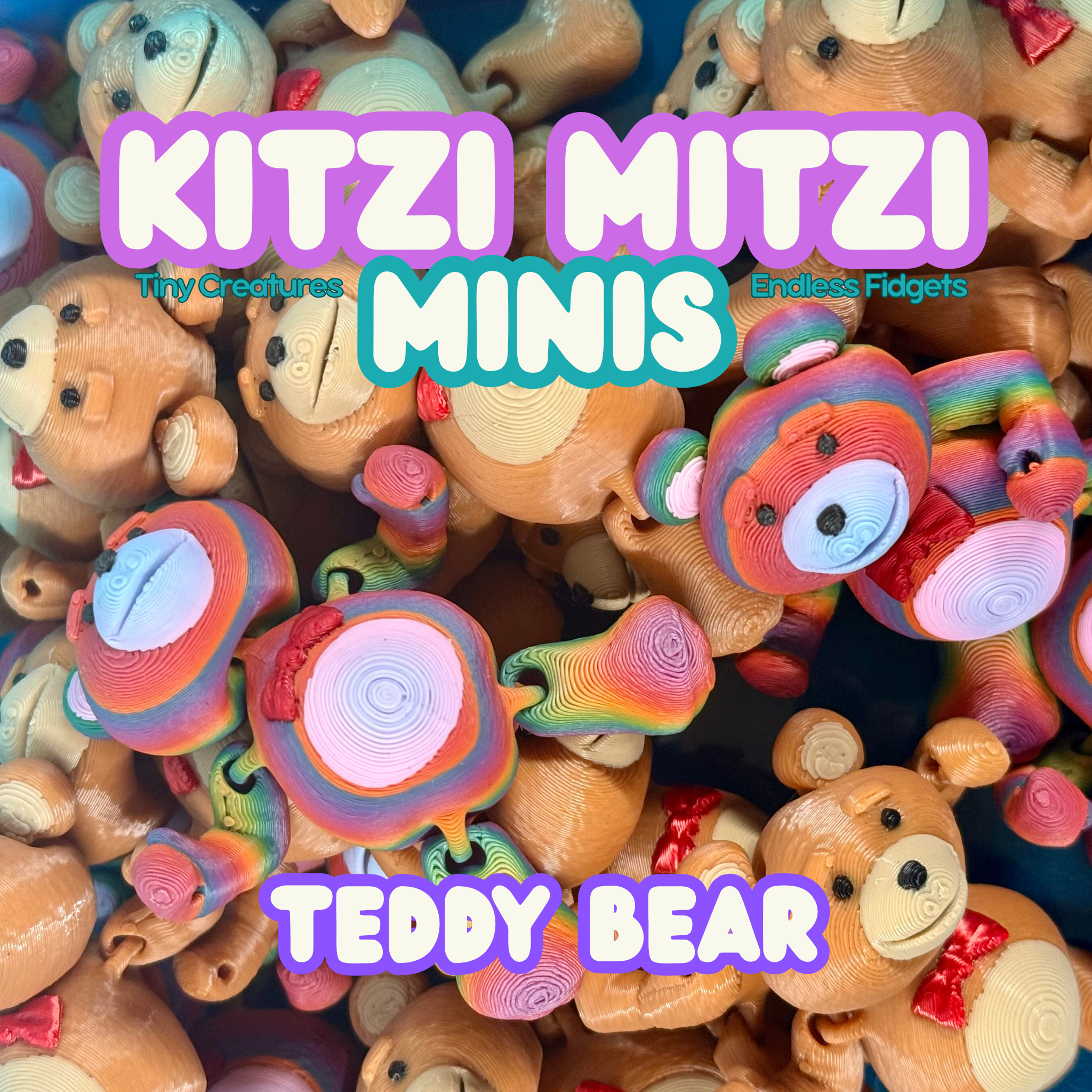 Kitzi Mitzi Minis – Teddy Bear | Fantasy Collection 3D Printed Fidget ...